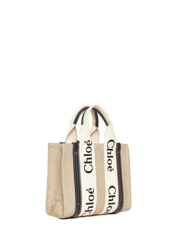 Chloé Small Woody Linen Tote Bag - Multicolor