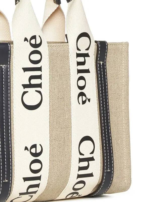 Chloé Small Woody Linen Tote Bag - Multicolor