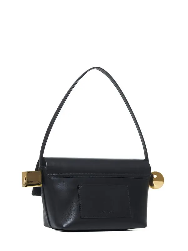 Jacquemus Il Rond Carre Leather Clutch With Gold-plated Charms