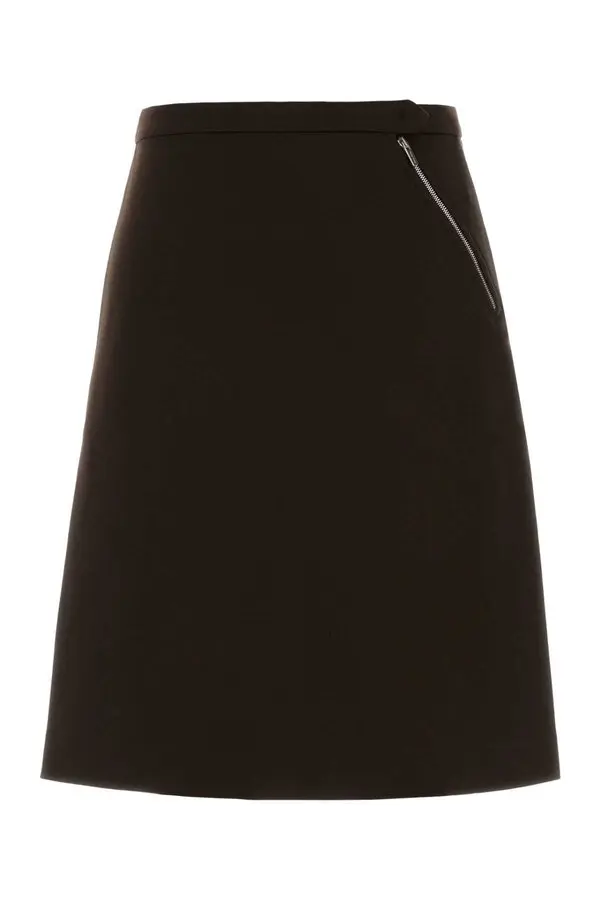 Miu Miu Stretch Viscose Blend Skirt - Brown