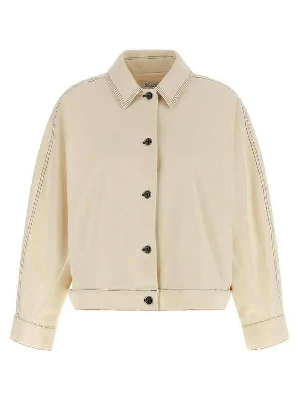 Max Mara Mxpnettare Denim-effect Overshirt - Cream