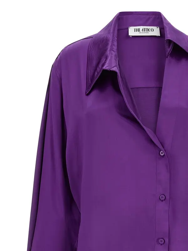 Attico Chemisier Midi Dress - Purple
