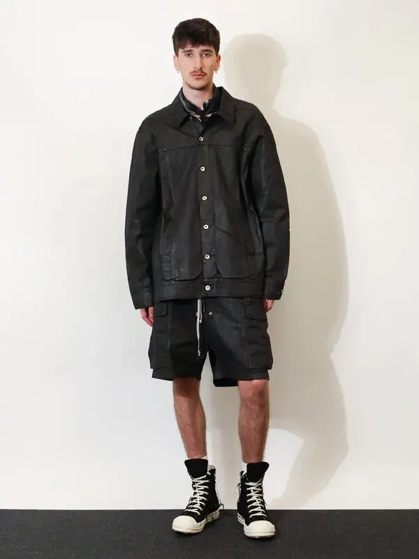 Rick Owens Waxed Denim Jacket - Black