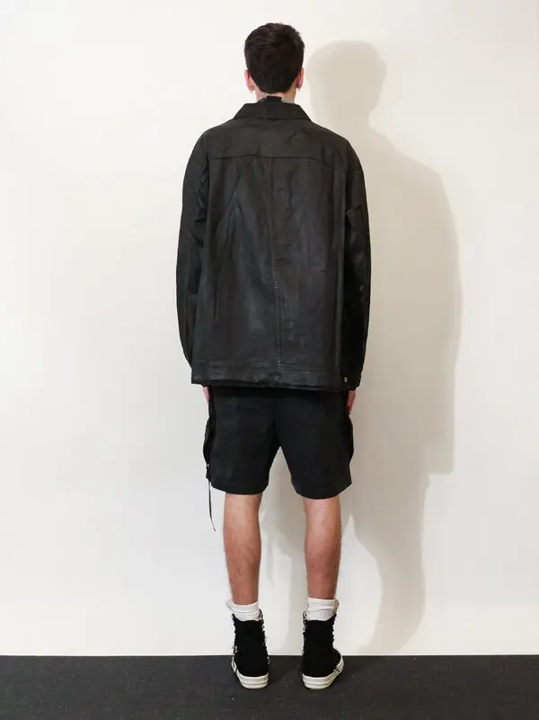 Rick Owens Waxed Denim Jacket - Black
