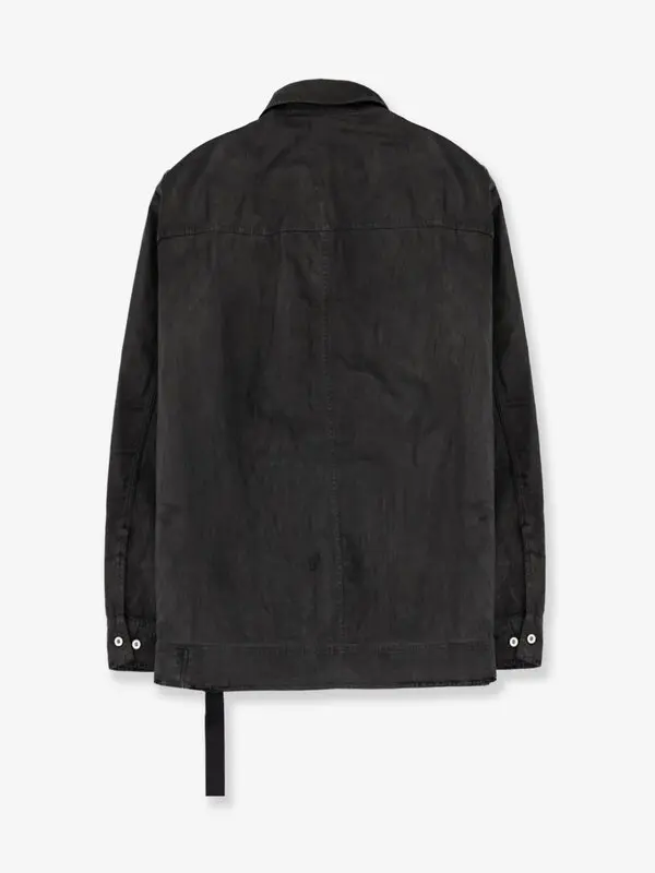 Rick Owens Waxed Denim Jacket - Black