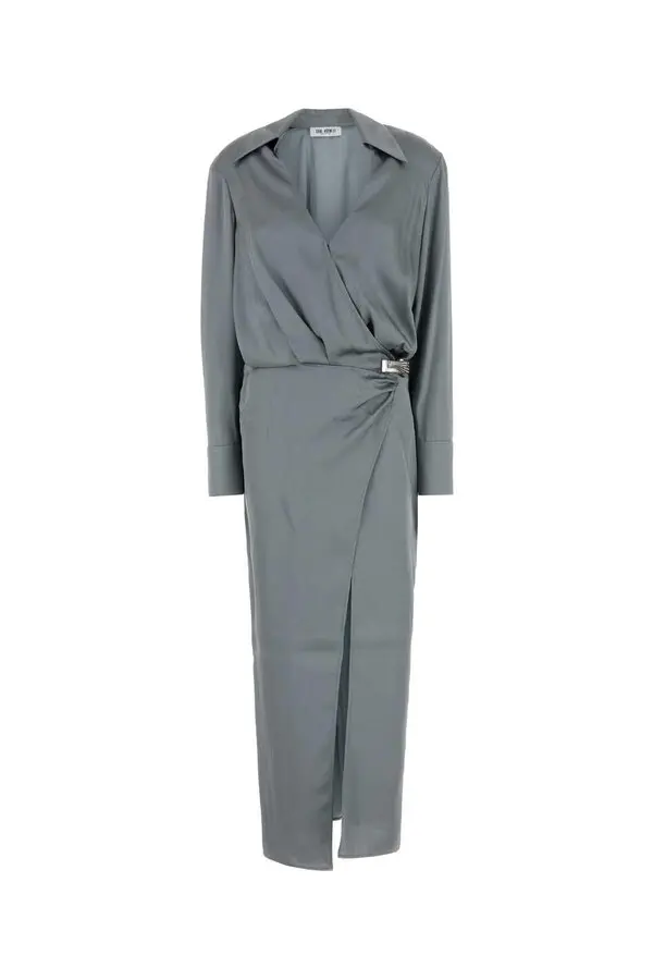 Attico Dark Grey Satin Dress