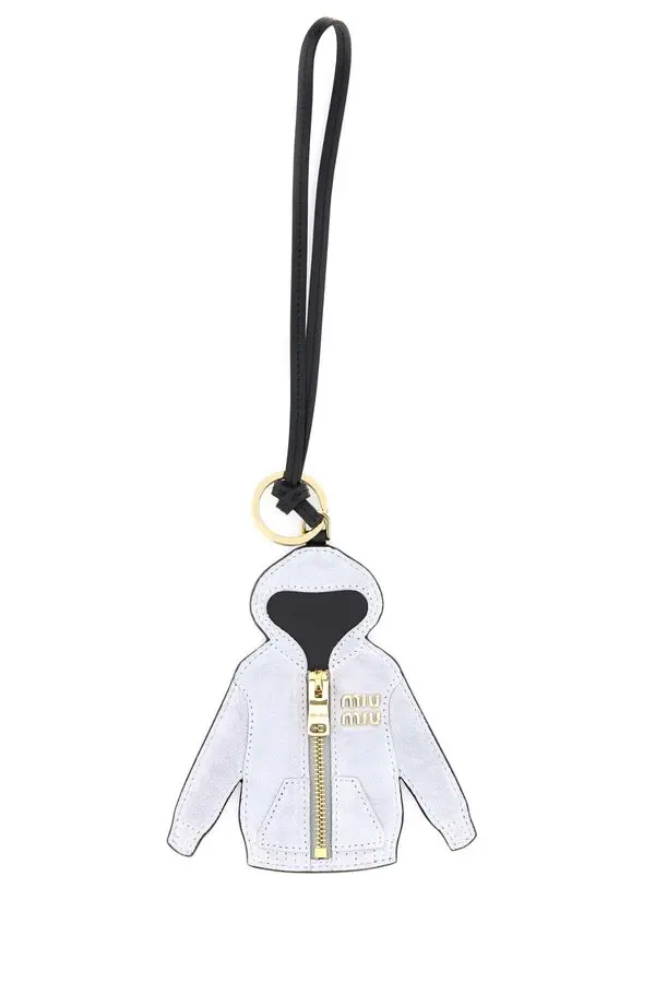 Miu Miu Vitello Keyring - Gray