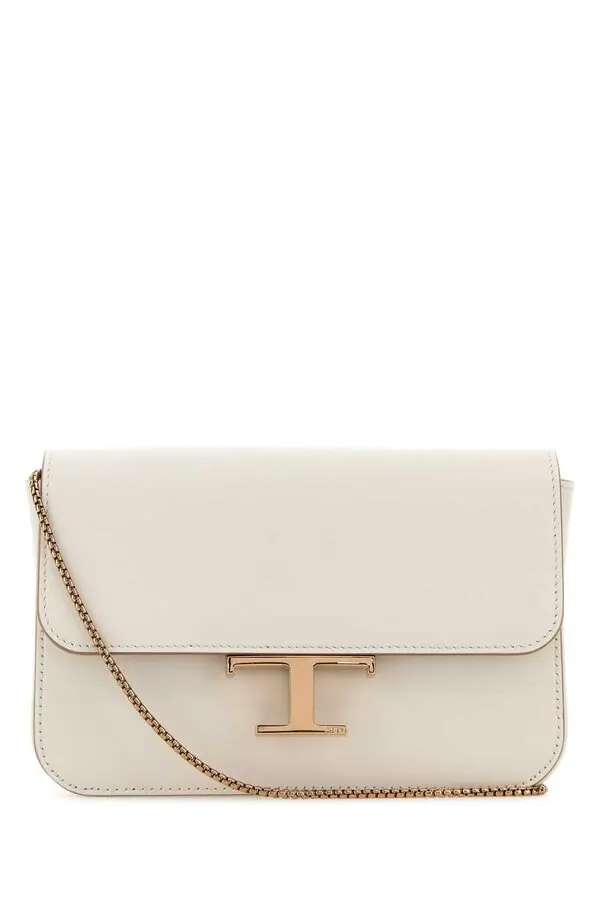 TOD'S Ivory Leather Micro Crossbody Bag - White
