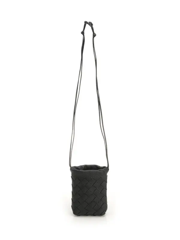 Bottega Veneta Vertical Dustbag In Intrecciato Calfskin - Black