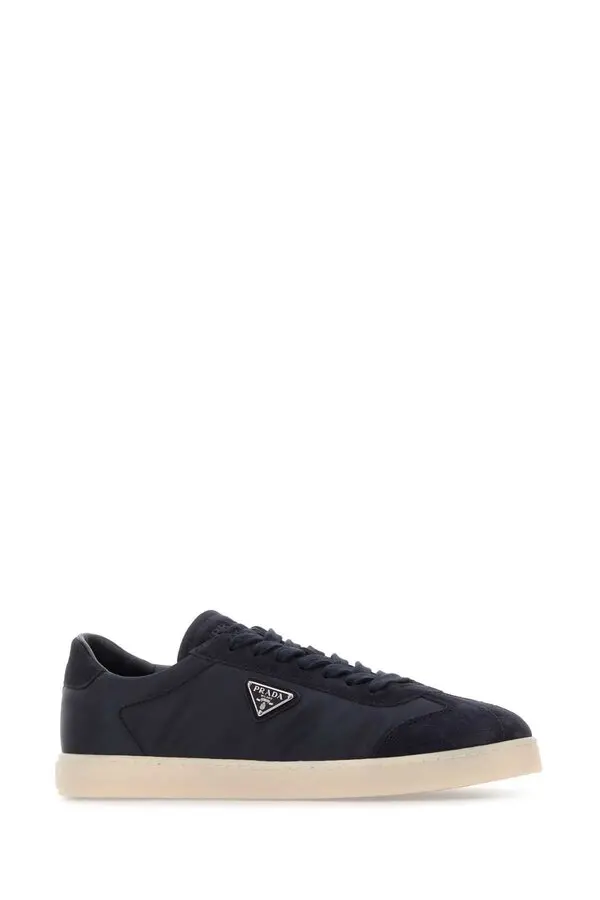 Prada Re-nylon And Suede Sneakers - Blue