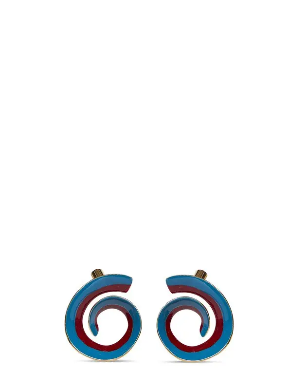 Marni Two-tone Enameled Metal Spiral Earrings - Multicolor