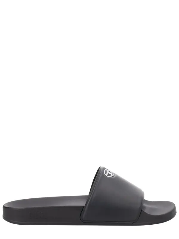 DIESEL® Sa-bloop Slippers With Logo - Black