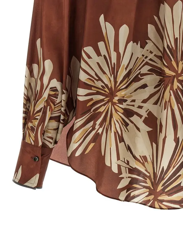 Brunello Cucinelli Floral Print Silk Shirt