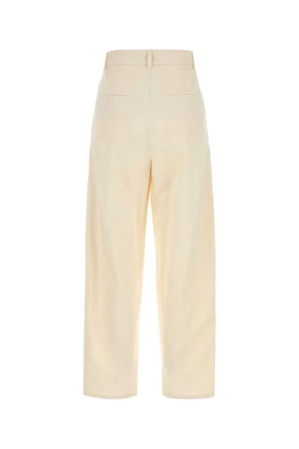 Max Mara Ivory Cotton Trousers - White
