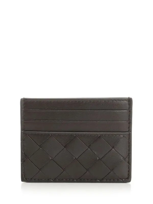 Bottega Veneta Intrecciato Credit Card Holder - Brown
