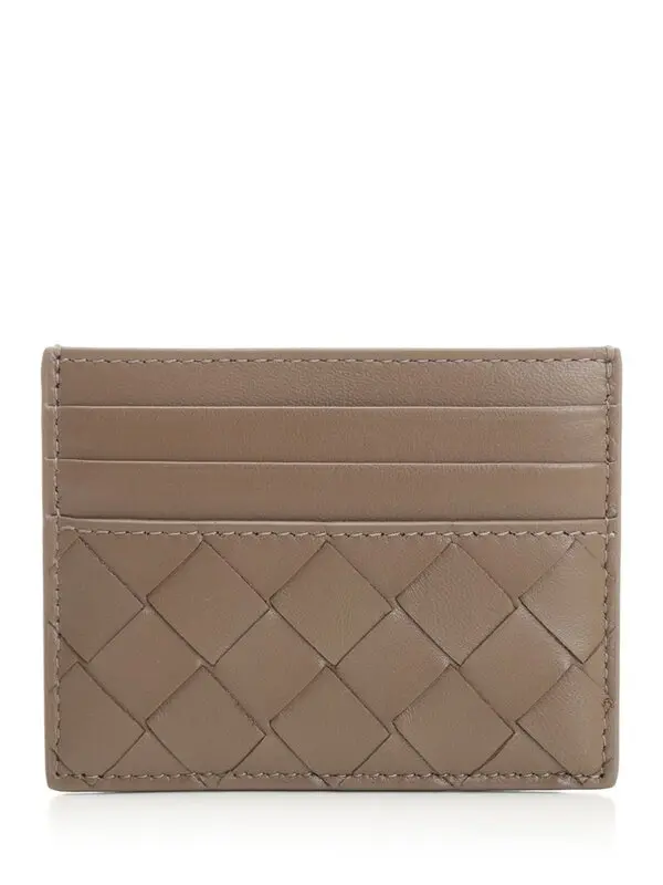 Bottega Veneta Intrecciato Credit Card Holder - Brown