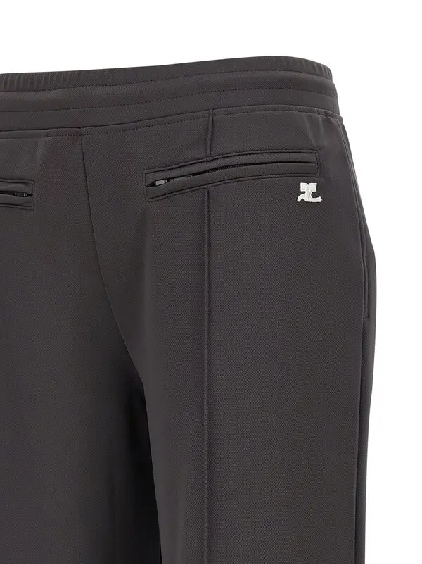 COURREGES Tracksuit Joggers With Logo Patch - Gray