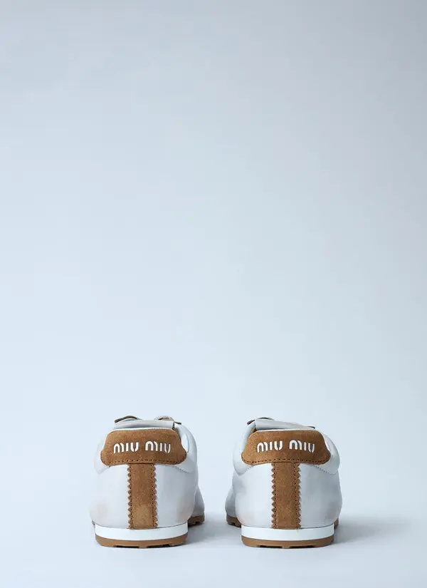 Miu Miu Leather And Suede Sneakers - White