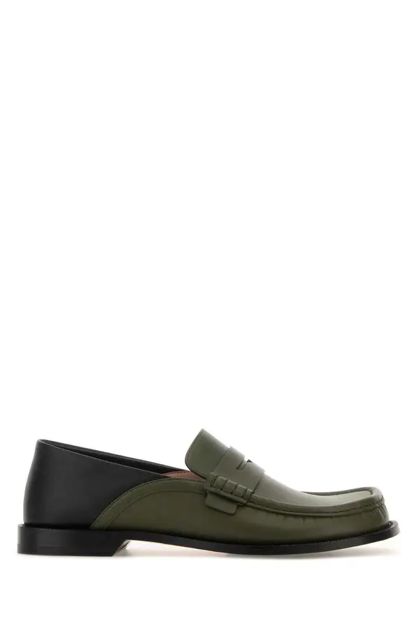 Loewe Two-tone Leather Campo Flap Loafers