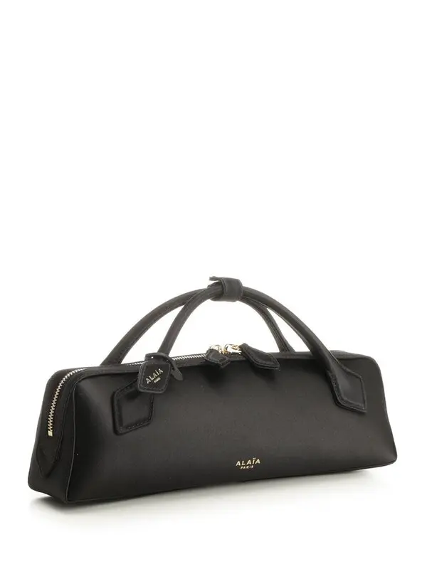 Alaïa Teckel" Silk Satin Clutch - Black