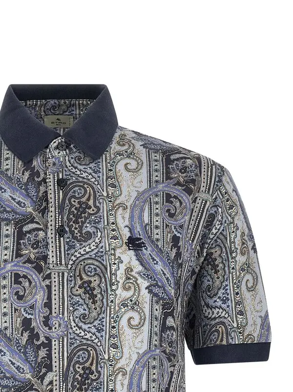 Etro Arnica Paisley' Polo Shirt - Blue
