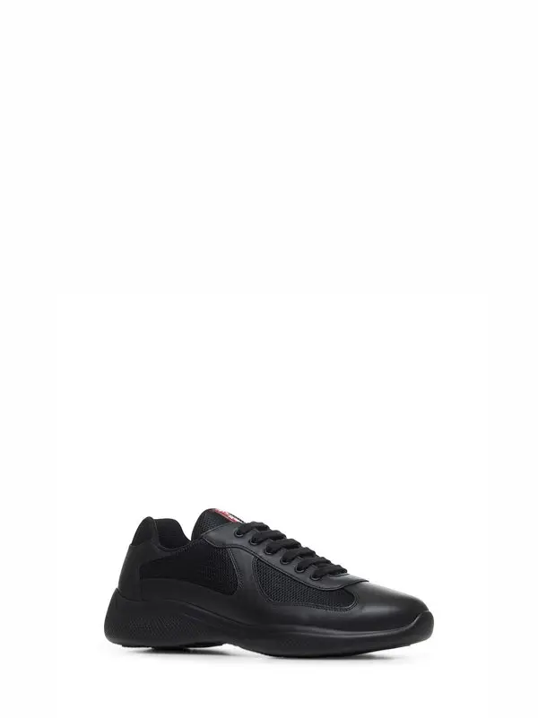 Prada America's Cup Calf Leather And Polyamide Lace-up Sneakers