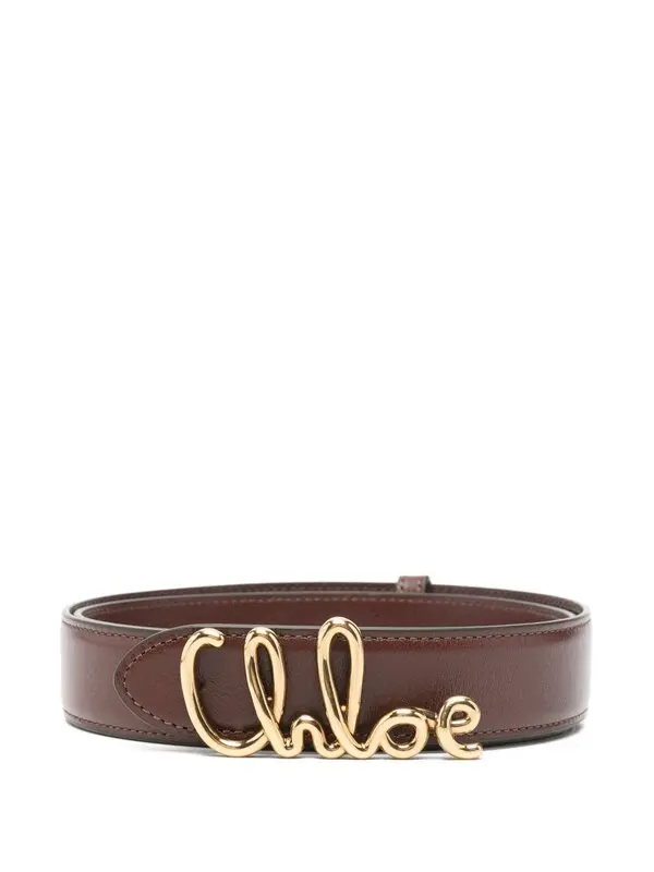 Chloé Iconic Logo Buckle Leather Belt - Multicolor