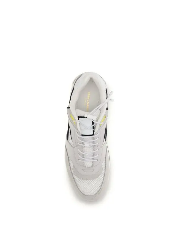 Saint Laurent Smooth Leather And Suede Bump Sneakers - Multicolor