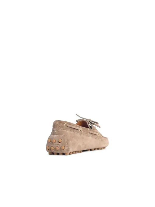 TOD'S Suede Gommino Boat Loafers - Brown