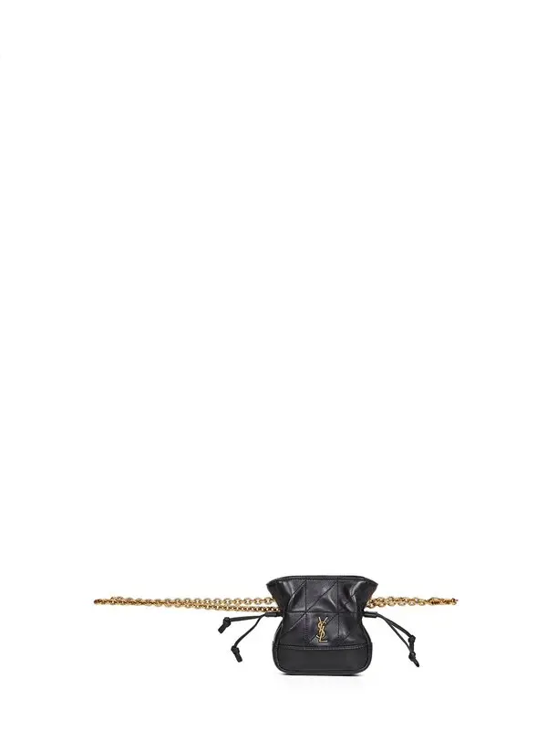 Saint Laurent Black Lambskin Jamie Chain Belt Bag