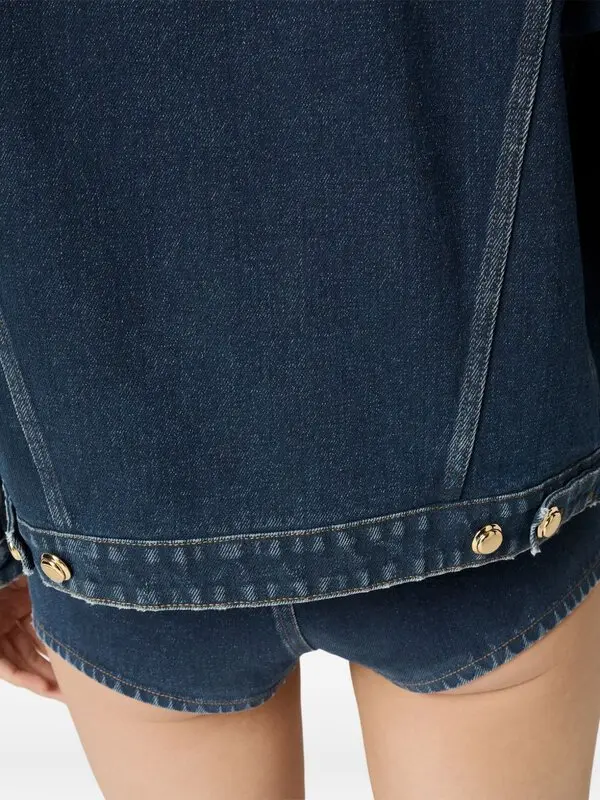 Miu Miu Denim Jacket With Embroidered Logo