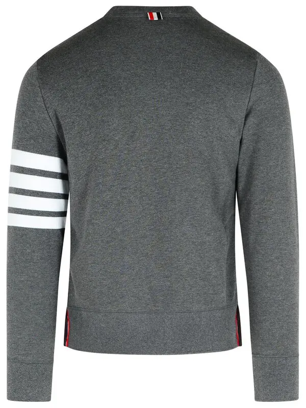 Thom Browne 4 Bar Dark Grey Cotton Sweatshirt - Gray