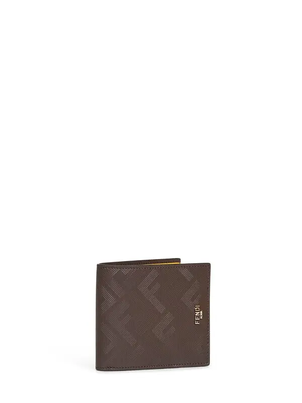 Fendi Brown Leather Shadow Wallet