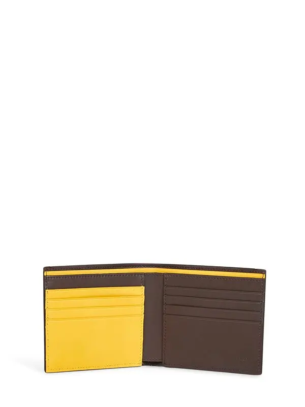 Fendi Brown Leather Shadow Wallet