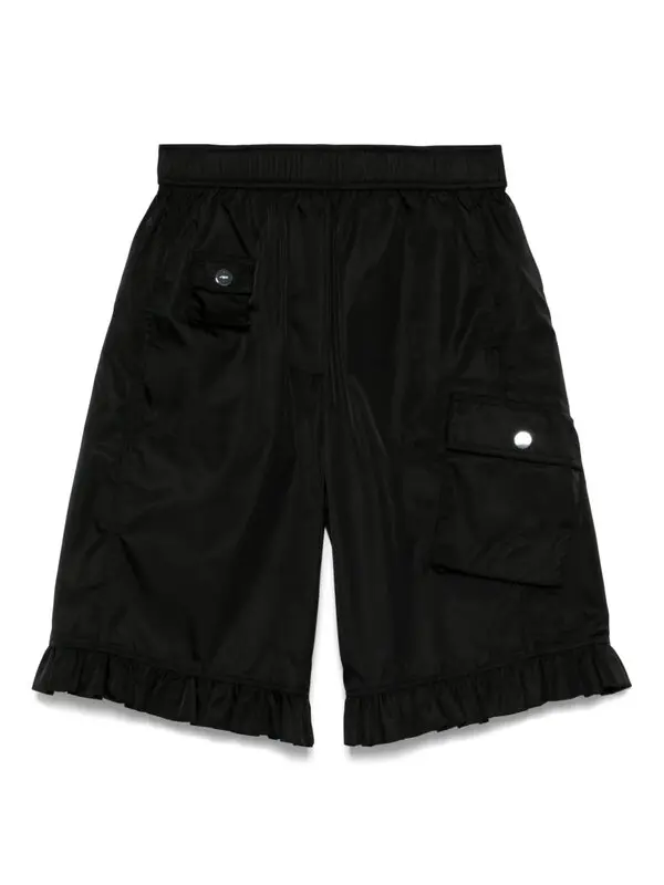 GANNI Cargo Shorts With Ruffle Hem