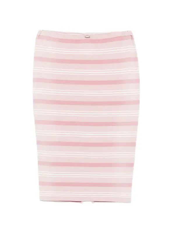 Prada Striped Cotton Midi Skirt - Multicolor