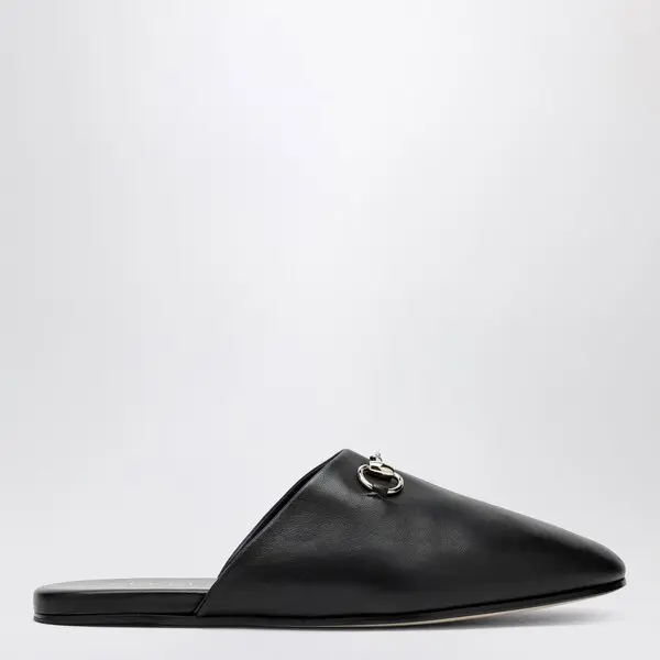 Gucci Leather Mules With Horsebit Detail - Black