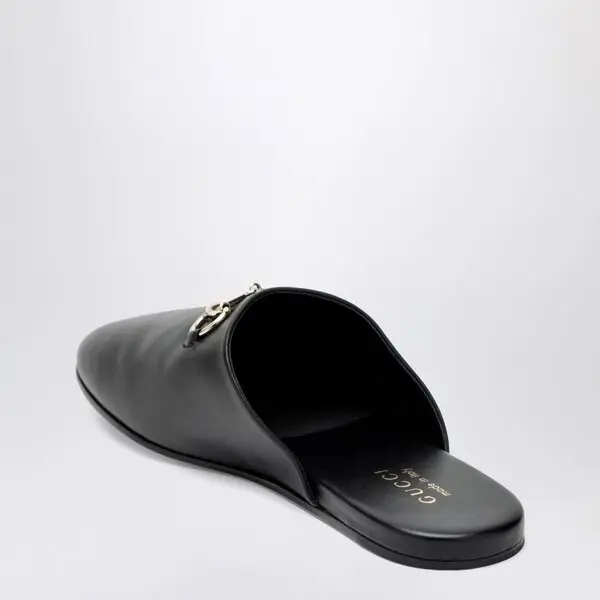 Gucci Leather Mules With Horsebit Detail - Black