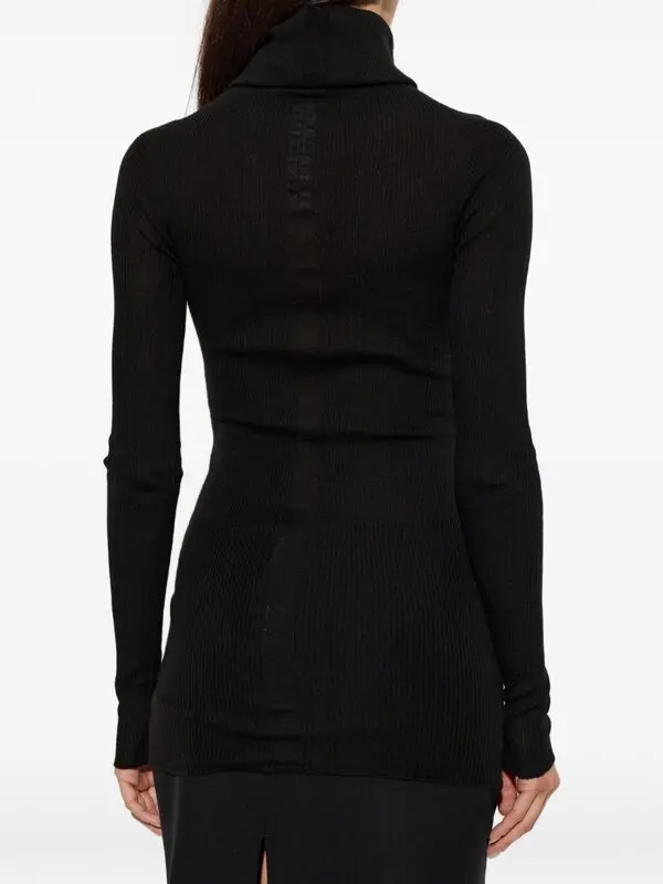 Rick Owens Wool Ribbed Turtleneck Sweater