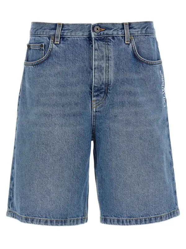 Off-White Half Arrow" Bermuda Shorts - Blue