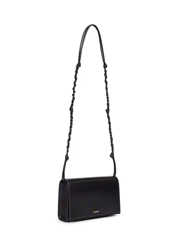 JIL SANDER Black Leather Knotted Shoulder Wallet - Multicolor