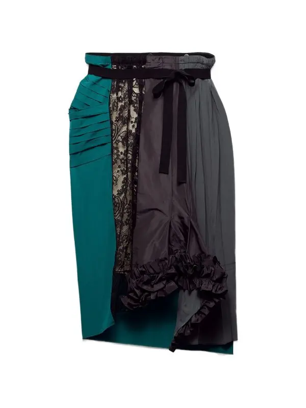 Prada Patchwork Midi Skirt - Multicolor