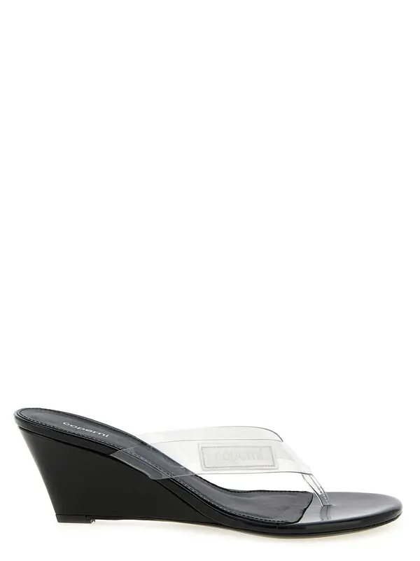 Coperni Logo Patch Wedge Thong Sandals