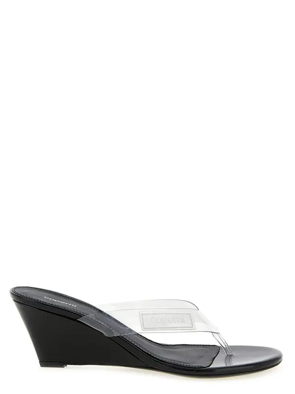 Coperni Logo Patch Wedge Thong Sandals