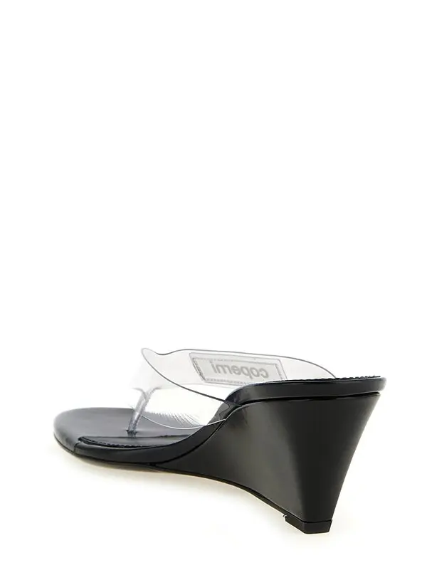 Coperni Logo Patch Wedge Thong Sandals