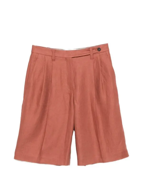 Brunello Cucinelli Pleated Linen Shorts - Multicolor