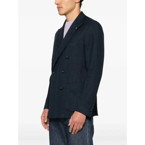 Tagliatore Double Breasted Peak Lapel Blazer