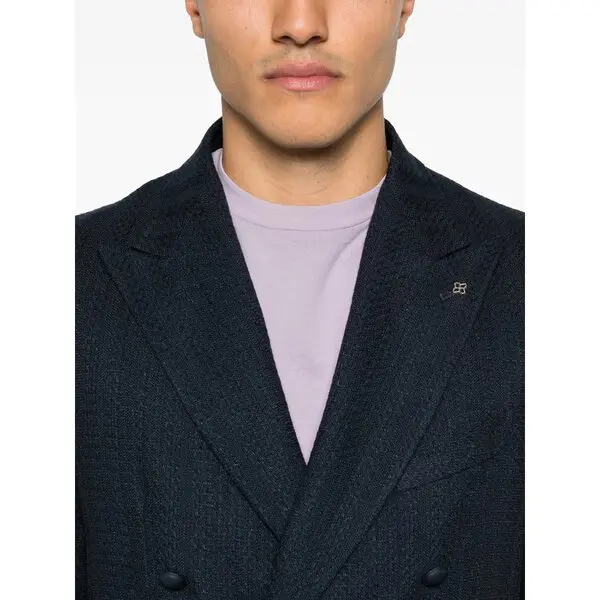 Tagliatore Double Breasted Peak Lapel Blazer