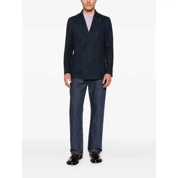 Tagliatore Double Breasted Peak Lapel Blazer