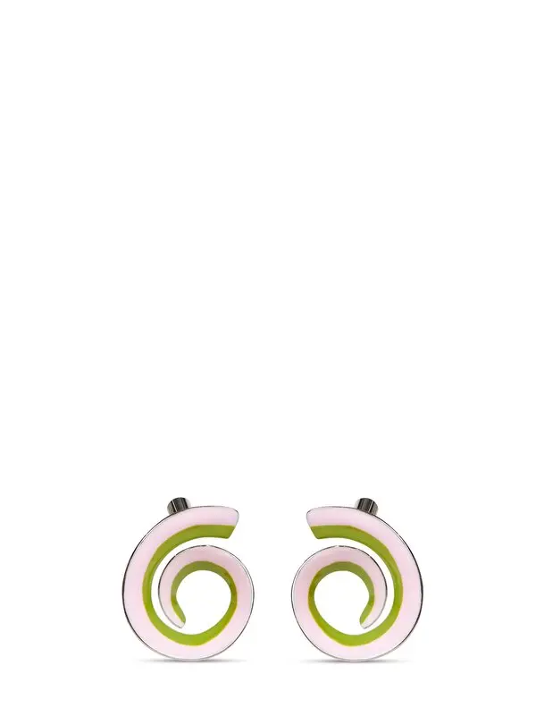 Marni Enameled Metal Spiral Earrings - Multicolor